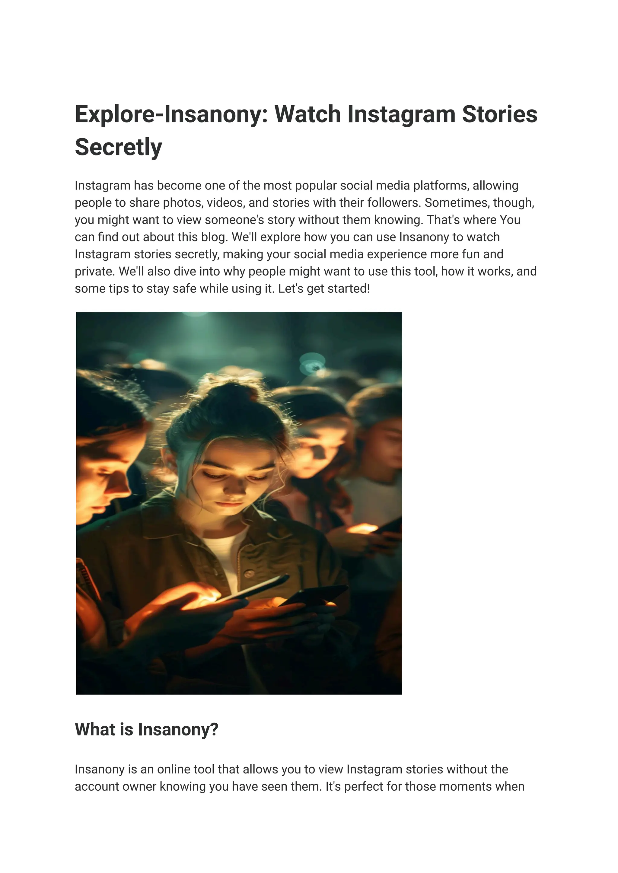 Explore-Insanony: Watch Instagram Stories Secretly | PDF