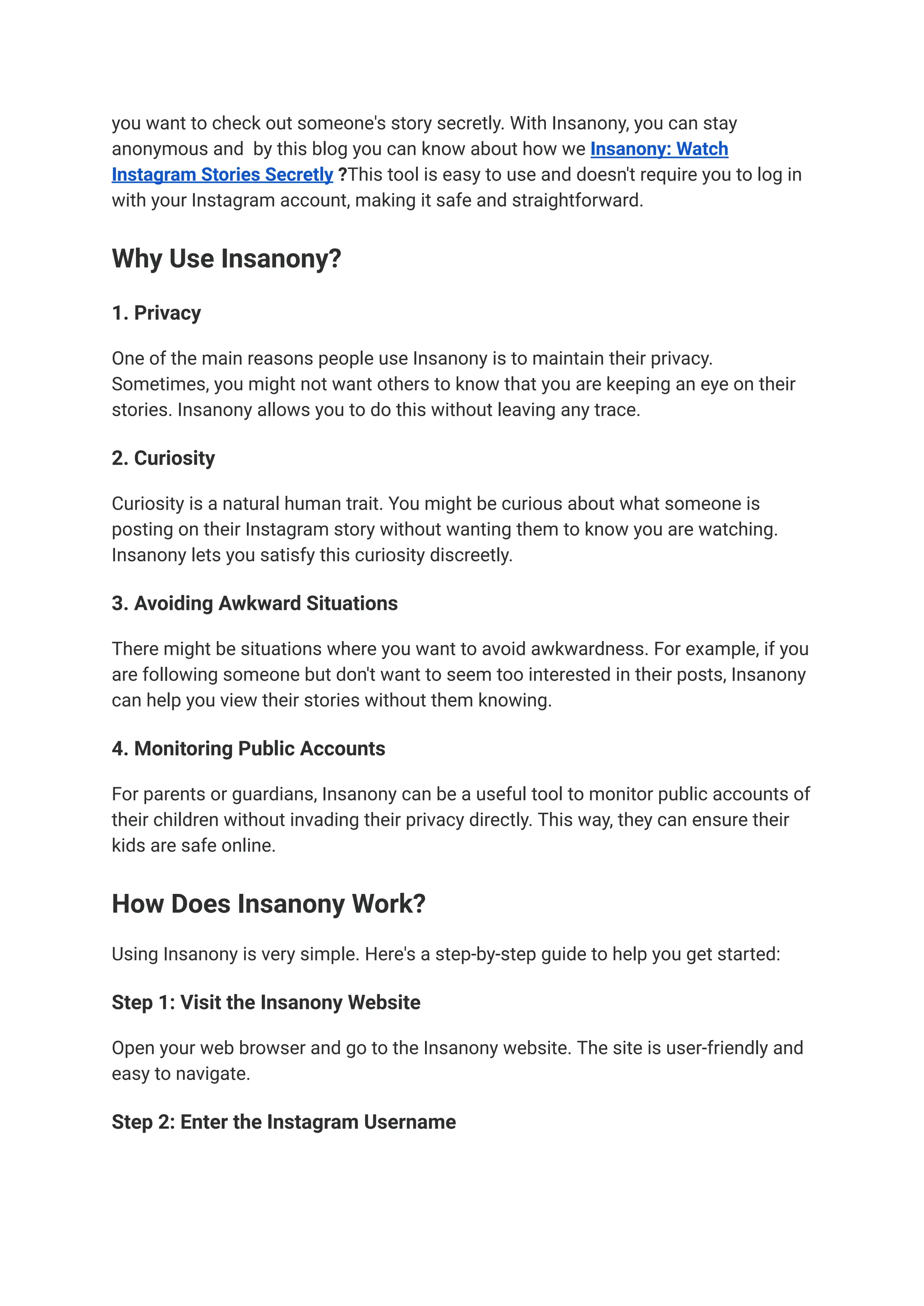 Explore-Insanony: Watch Instagram Stories Secretly | PDF