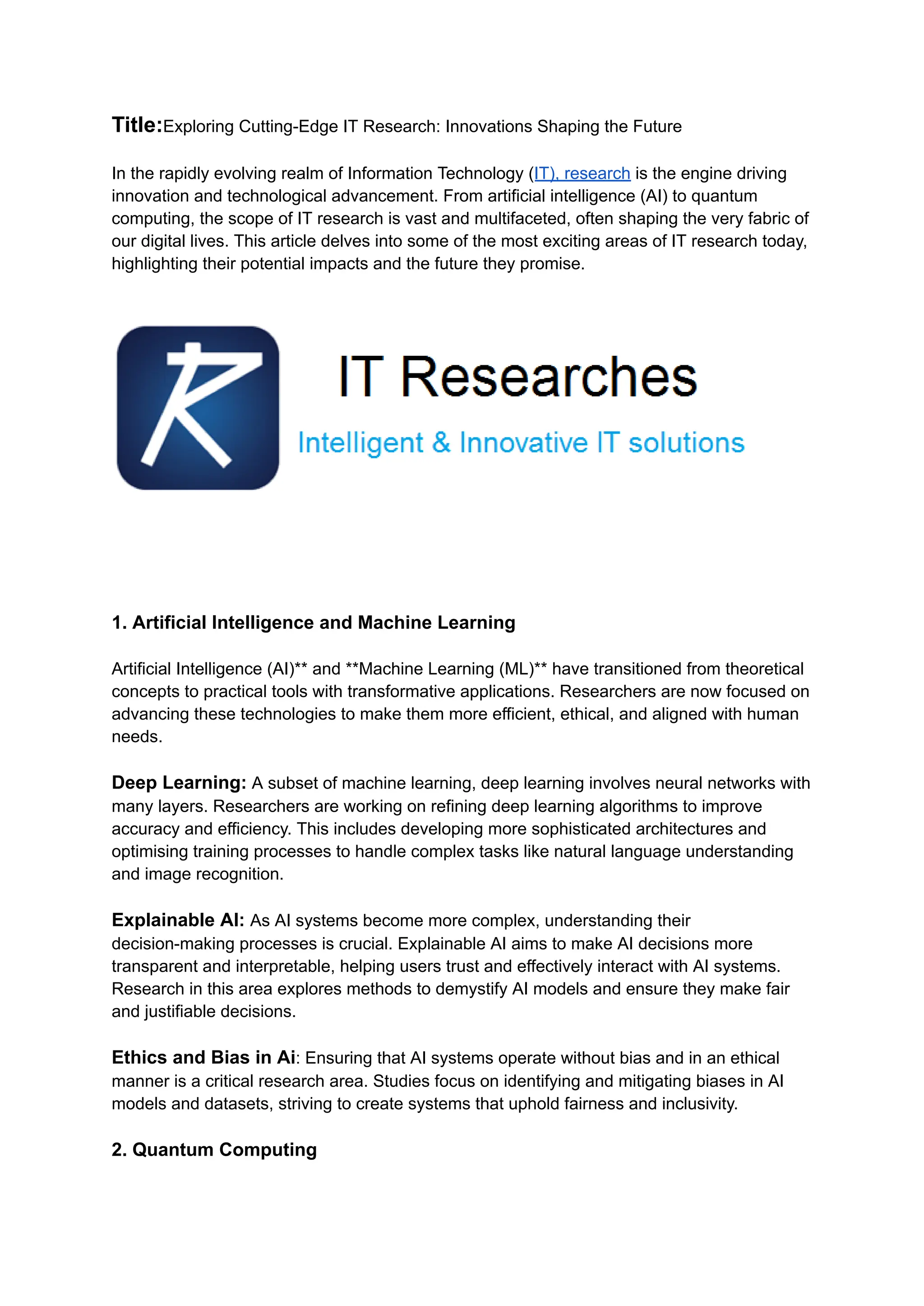 Exploring the Frontiers of IT Research: Trends, Challenges, and Future Directions | PDF