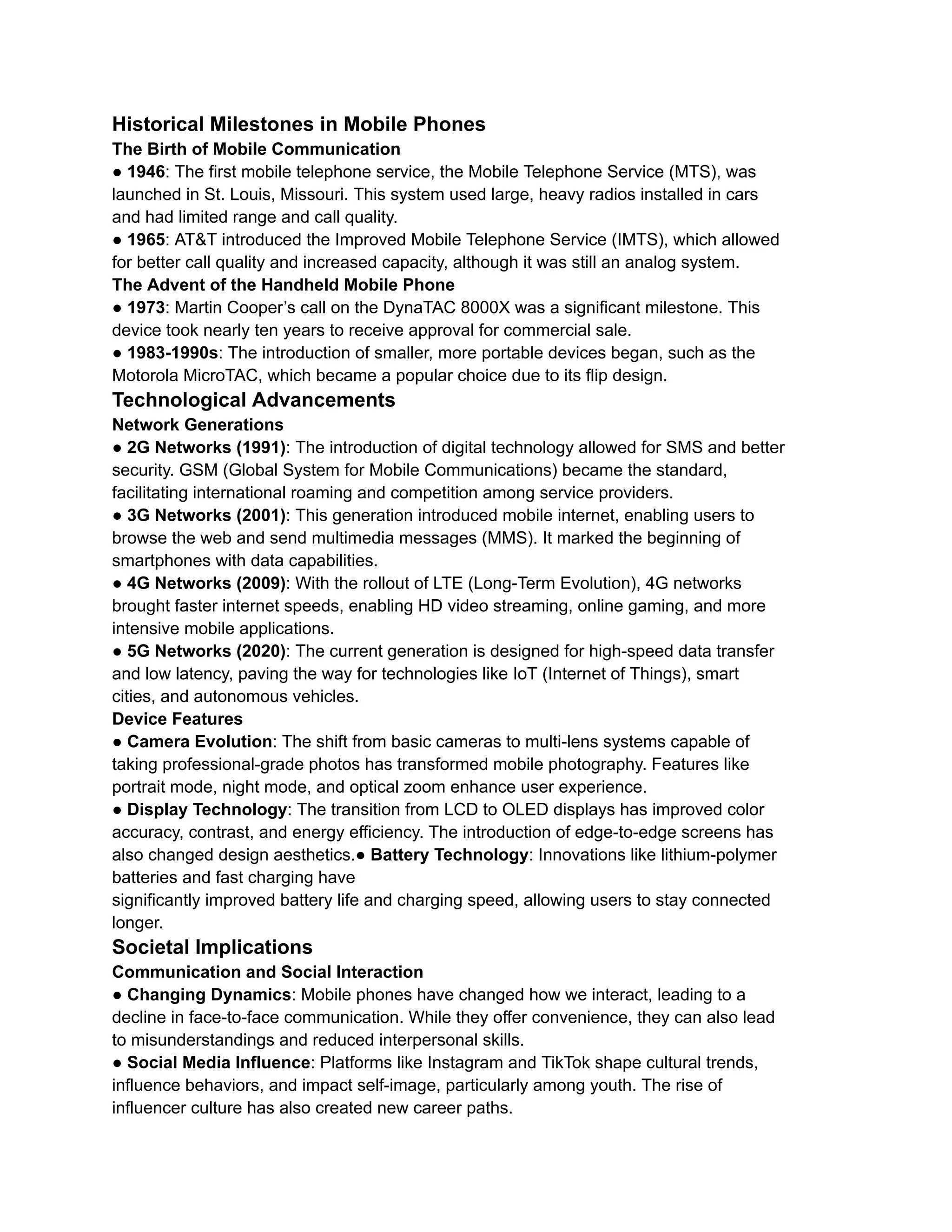 Mobile phones history and its invention. | PDF