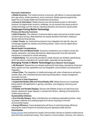 Mobile phones history and its invention. | PDF