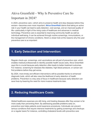 Preventive care to preserve healthy life | PDF