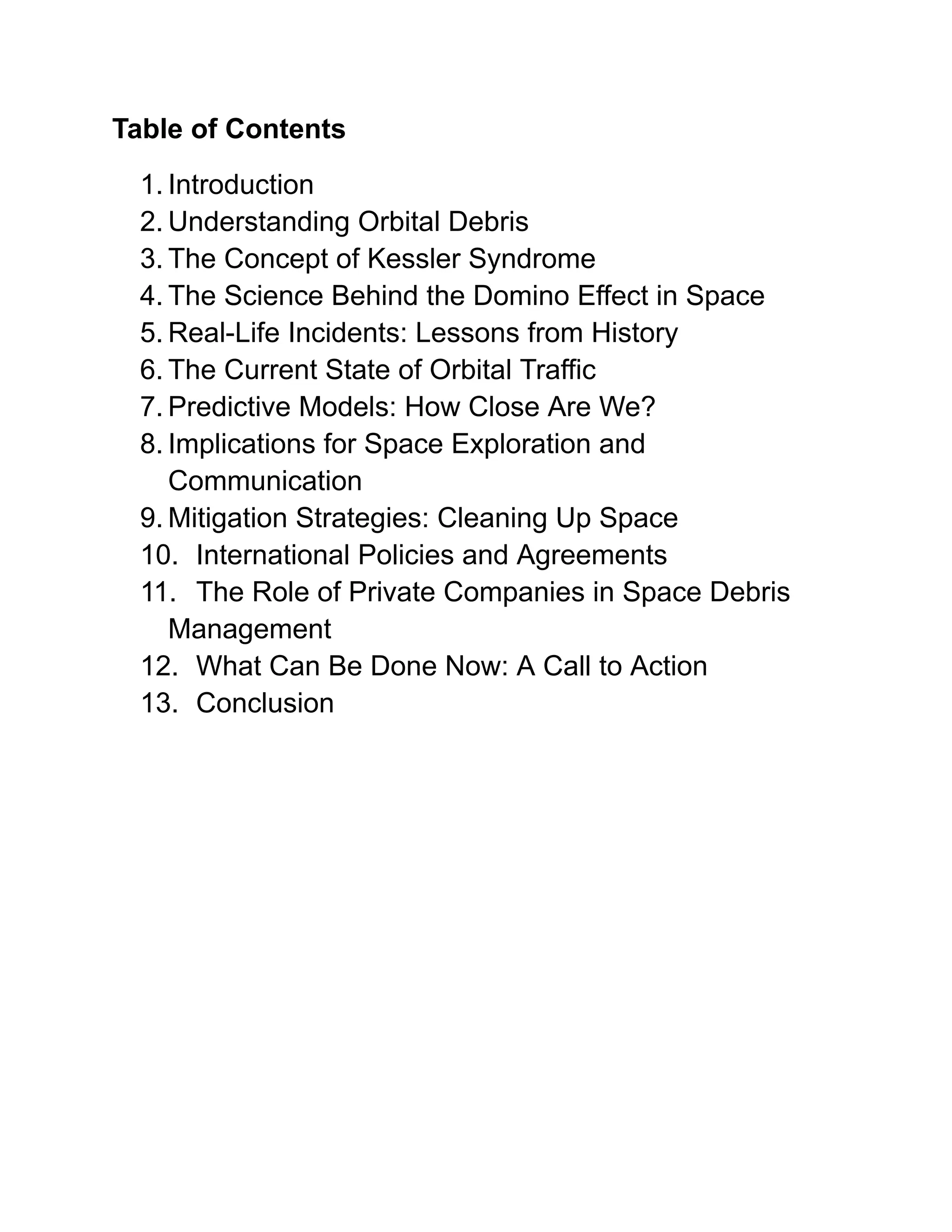 Breaking Point: The Science and Danger of the Kessler Syndrome | PDF