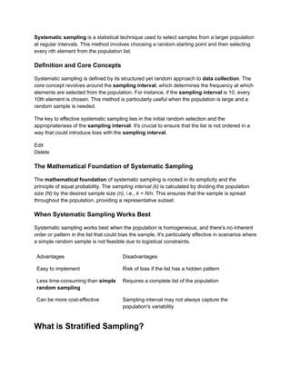 Systematic vs Stratified Sampling in Small Populations: A Clear ...