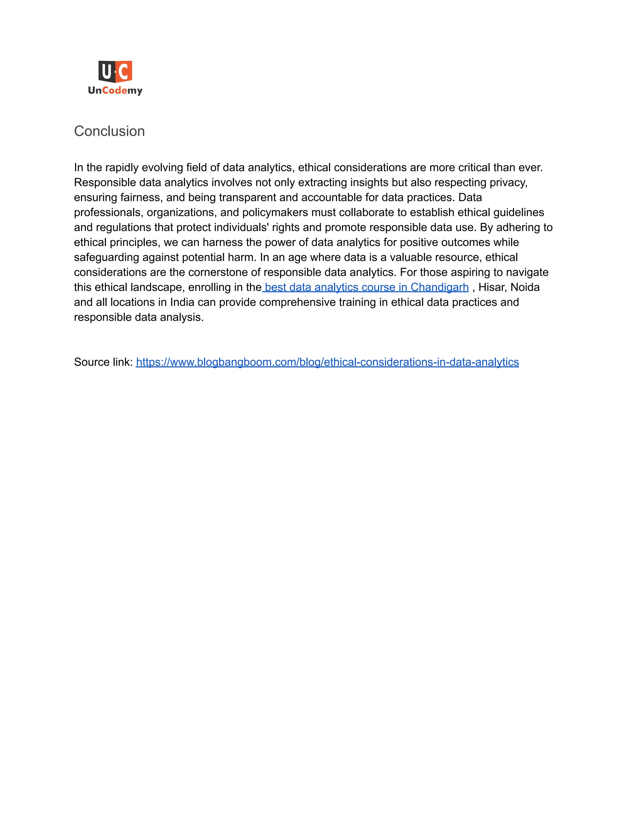 Ethical Considerations in Data Analytics | PDF