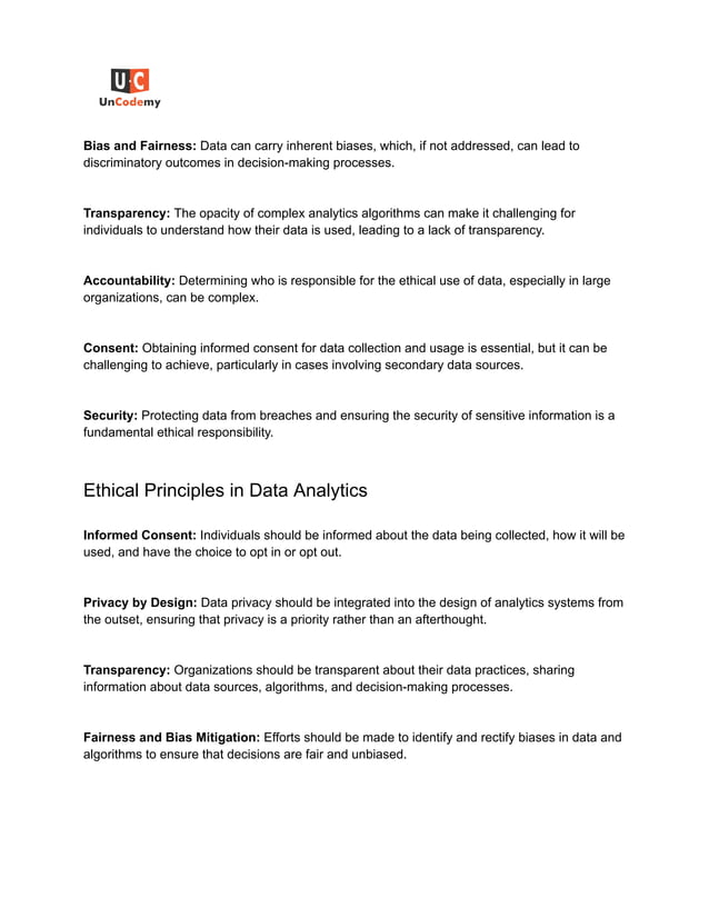 Ethical Considerations in Data Analytics | PDF