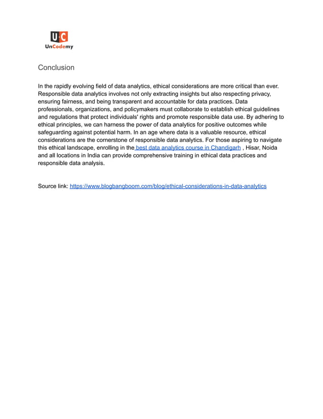 Ethical Considerations in Data Analytics | PDF