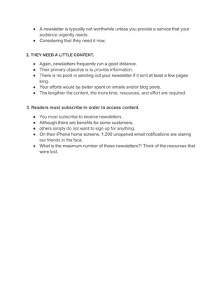 What Is Newsletter : Purposes Advice | PDF