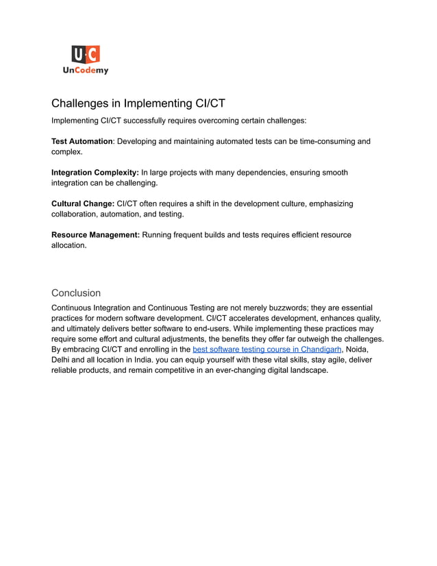 Continuous Integration and Continuous Testing (CI/CT) | PDF | Web ...