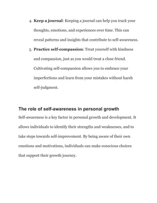 The Key to Success: How Self-Awareness Can Transform Your Life | PDF