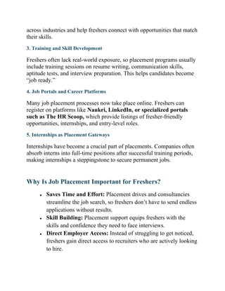 What Is Job Placement and How Does It Work for Freshers? | DOCX