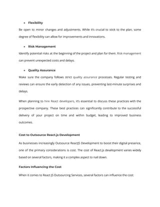 Guide to Outsourcing ReactJS Development Successfully | PDF