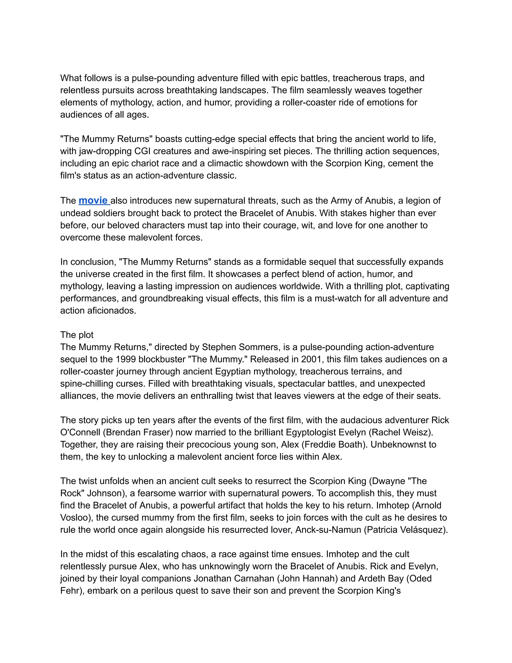 The Mummy Returns, | PDF