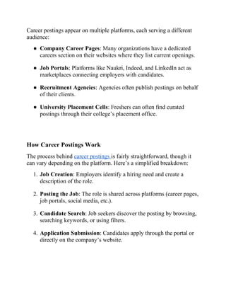 What Are Career Postings and How Do They Work? | DOCX