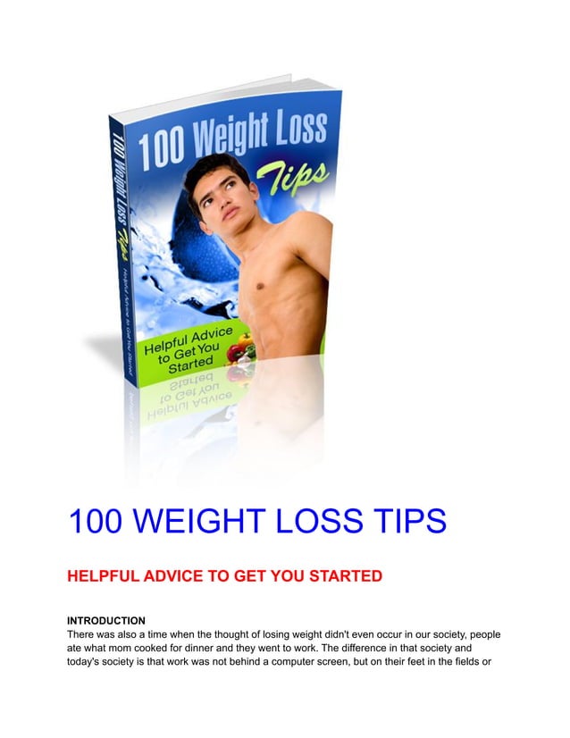 100 weight loss tips | PDF | Weight Loss | Healthy Living