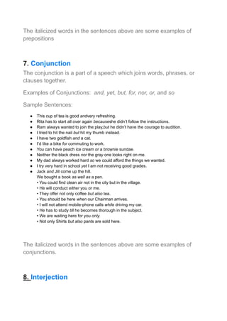 Basic English Grammar: The Eight Parts of Speech | PDF