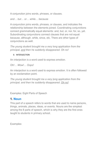 Basic English Grammar: The Eight Parts of Speech | PDF
