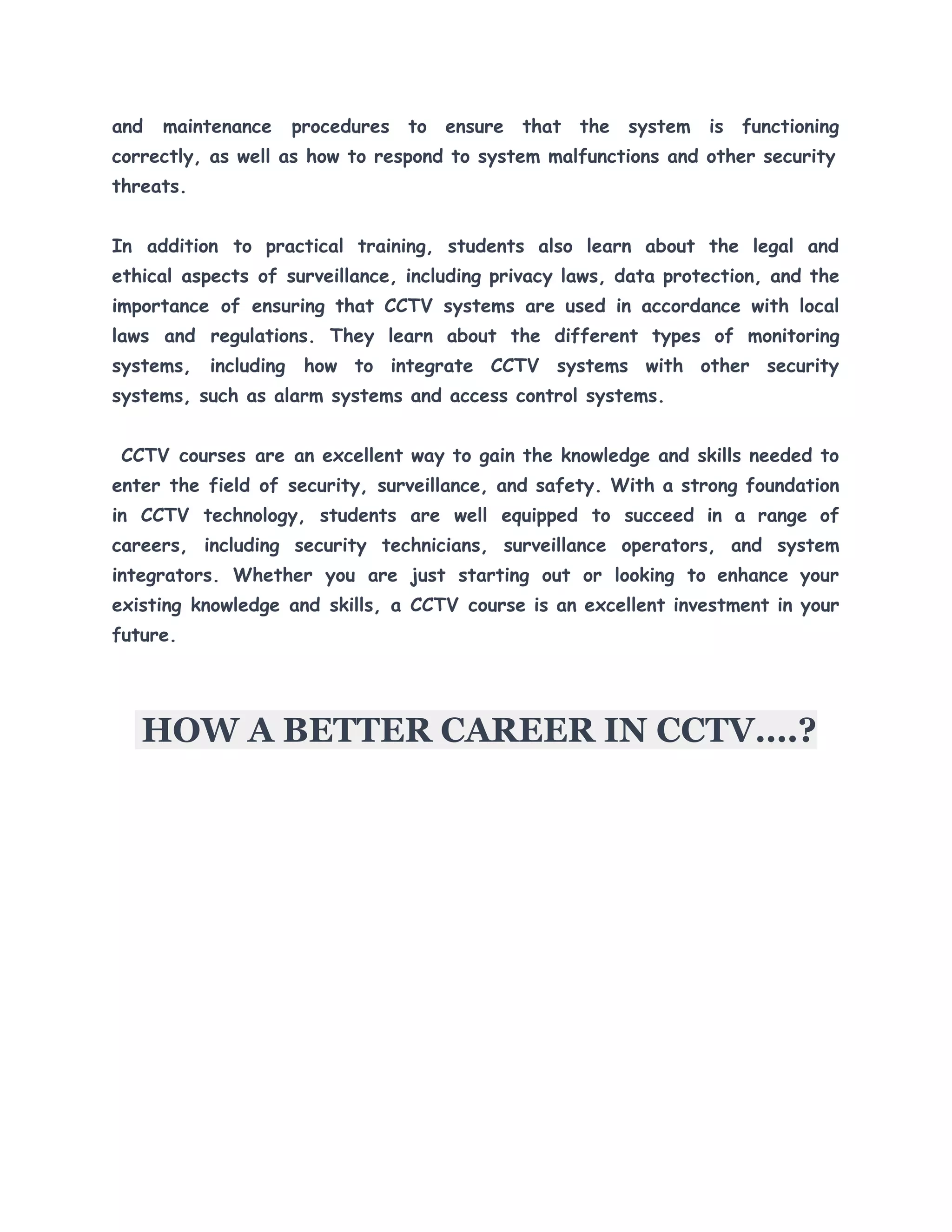 Cctv Course Pdf
