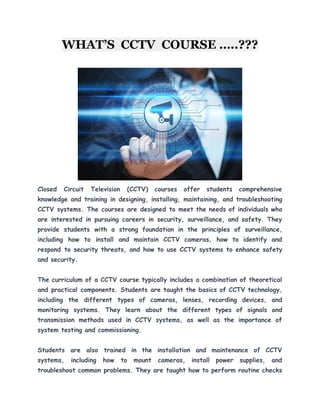 CCTV COURSE | PDF