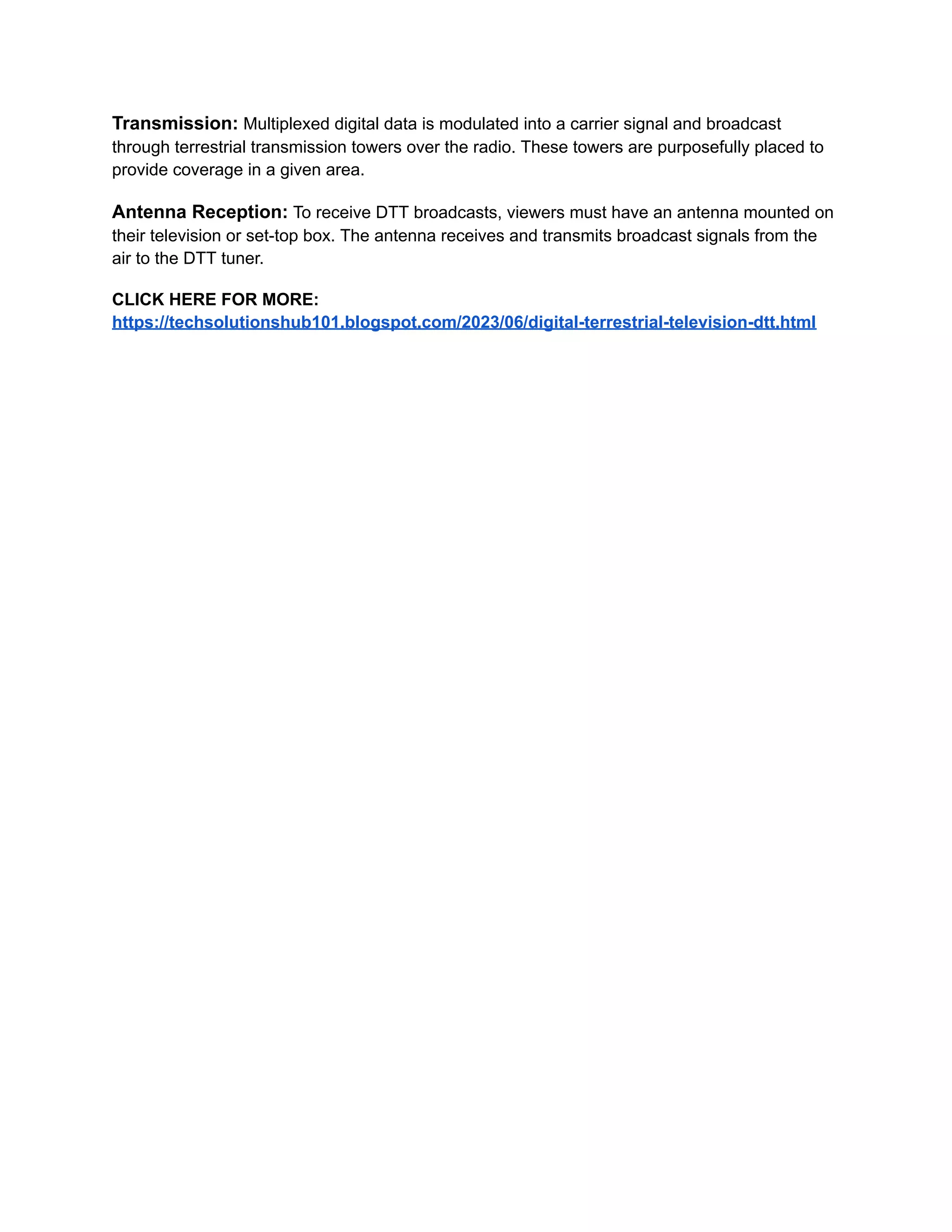 Digital Terrestrial Television (DTT) | PDF