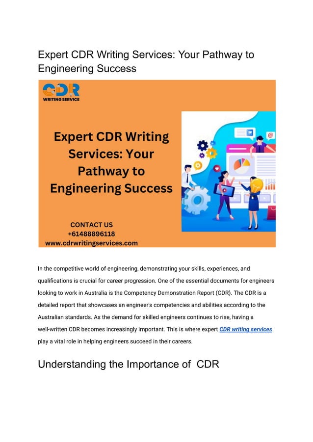 Expert CDR Writing Services: Your Pathway to Engineering Success | PDF