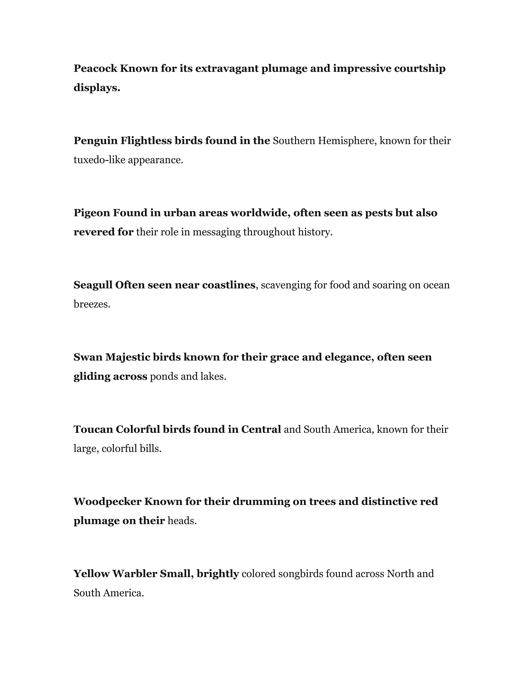 Most Popular birds American Robin bald eagle | PDF