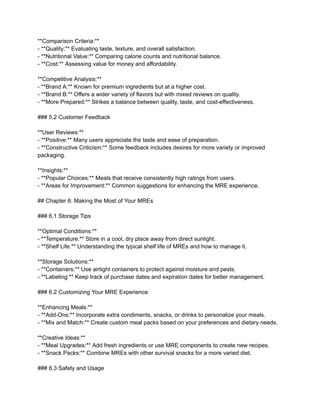 MRE Survival Food Review: A Comprehensive Guide to More Prepared Meals ...