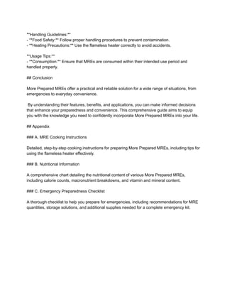 MRE Survival Food Review: A Comprehensive Guide to More Prepared Meals ...