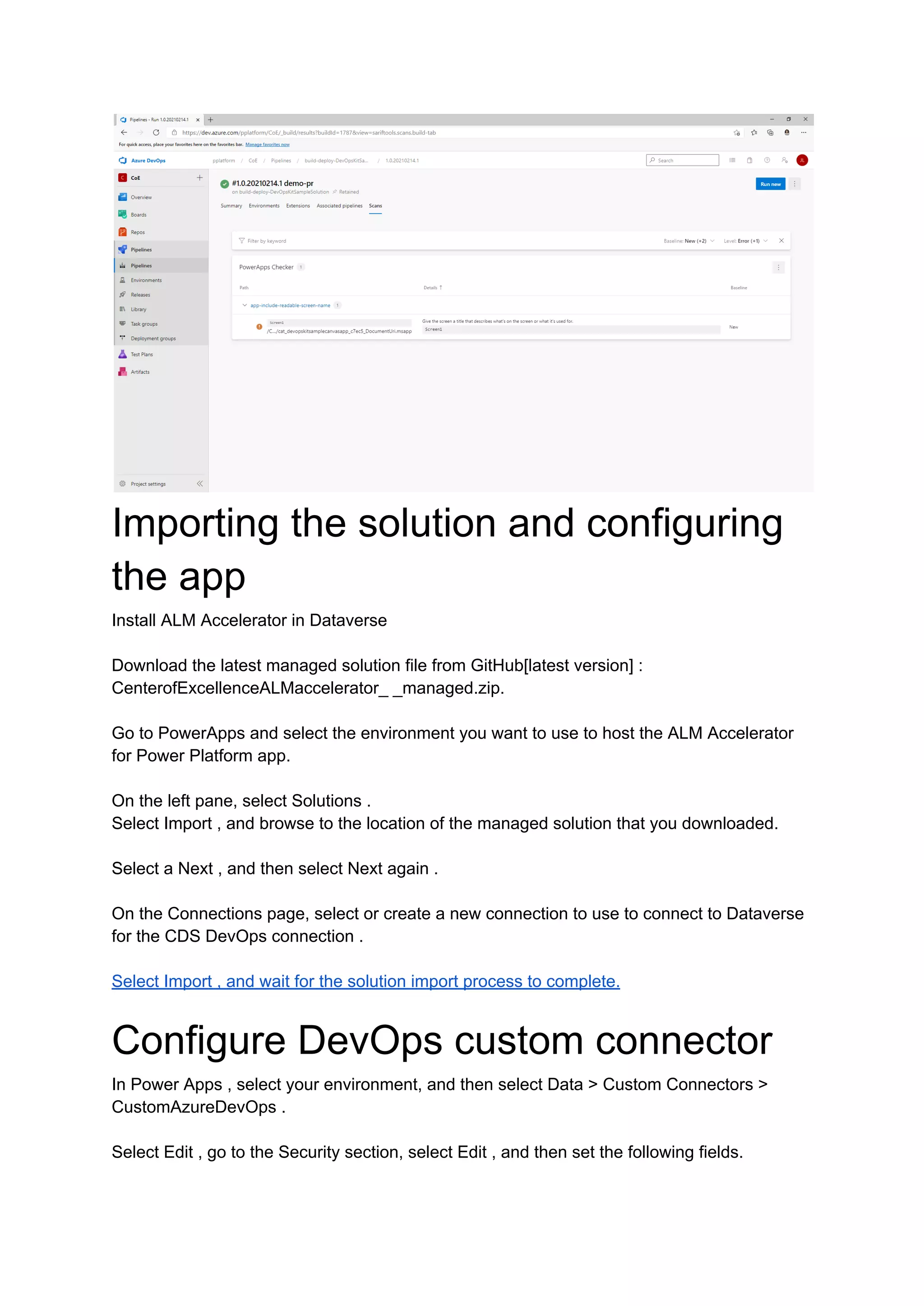 Manually set up ALM accelerator for Power Platform components | PDF