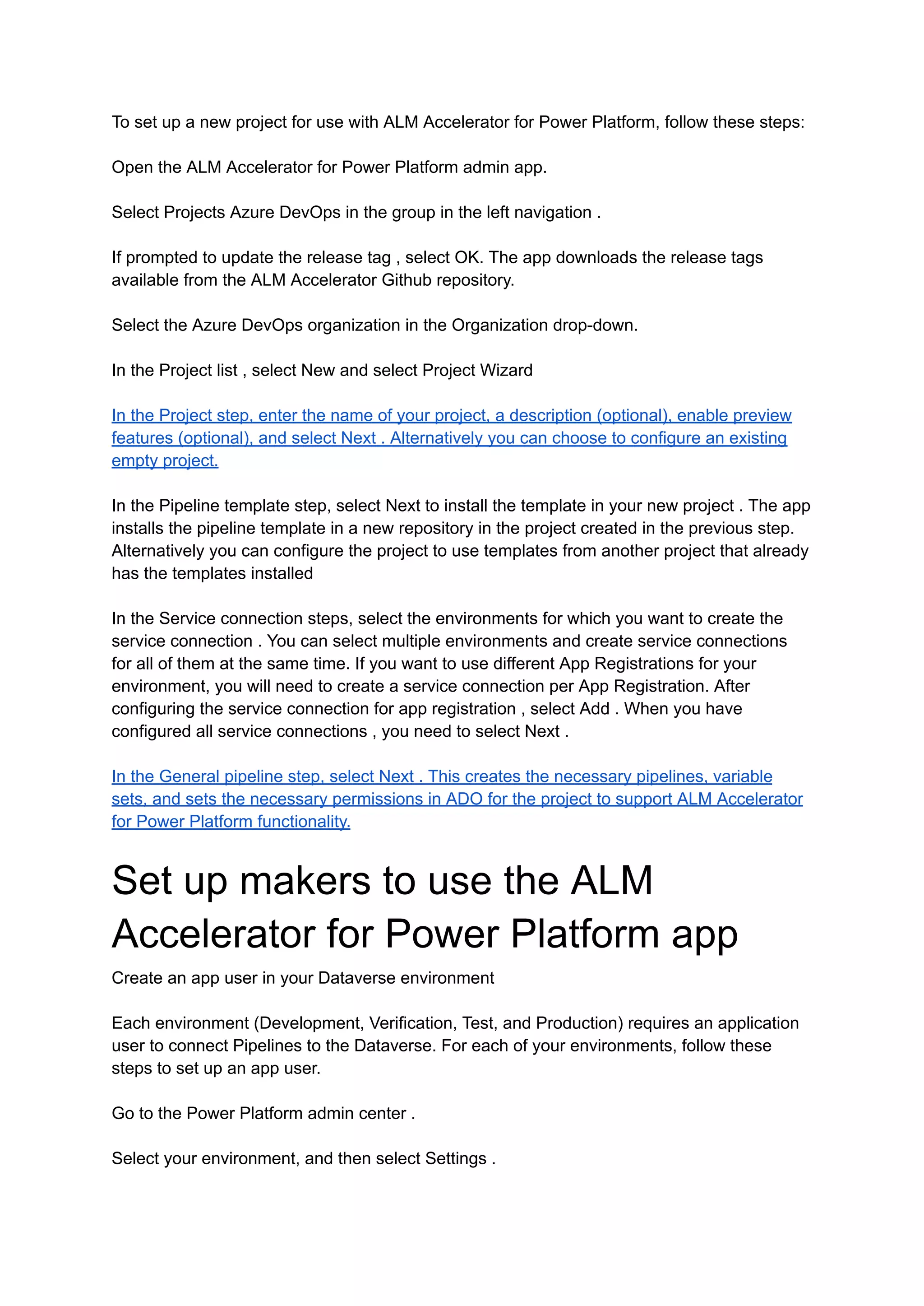 Manually set up ALM accelerator for Power Platform components | PDF