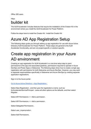 Manually set up ALM accelerator for Power Platform components | PDF