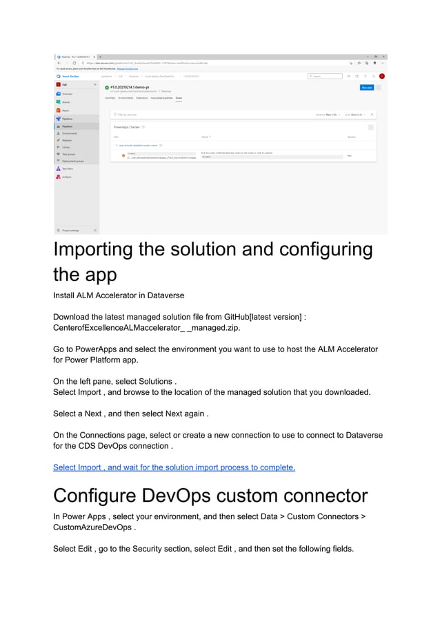 Manually set up ALM accelerator for Power Platform components | PDF