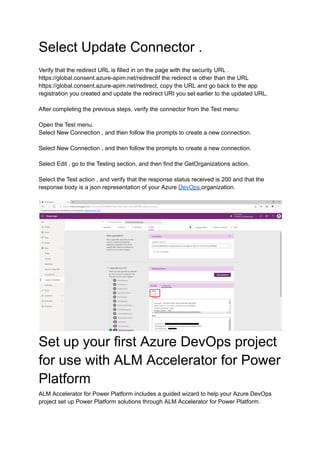 Manually set up ALM accelerator for Power Platform components | PDF