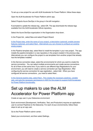 Manually set up ALM accelerator for Power Platform components | PDF