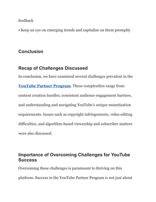 Common Challenges in the YouTube Partner Program and How to Overcome ...