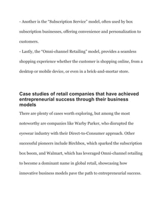 50 Innovative Business Models: The Keys to Entrepreneurial Success | PDF