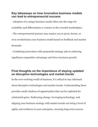 50 Innovative Business Models: The Keys to Entrepreneurial Success | PDF