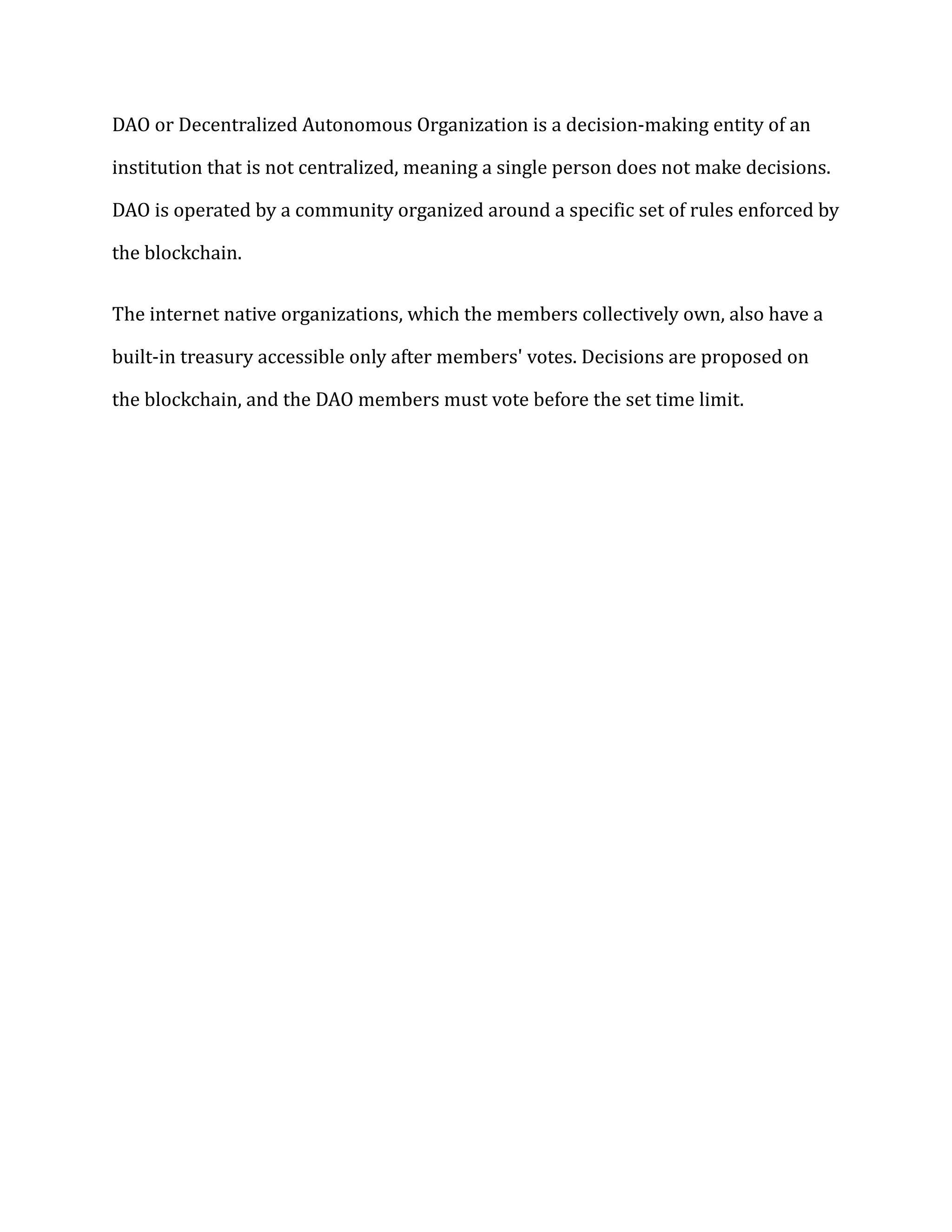 What is a DAO? Can it replace Bank in Future? | PDF