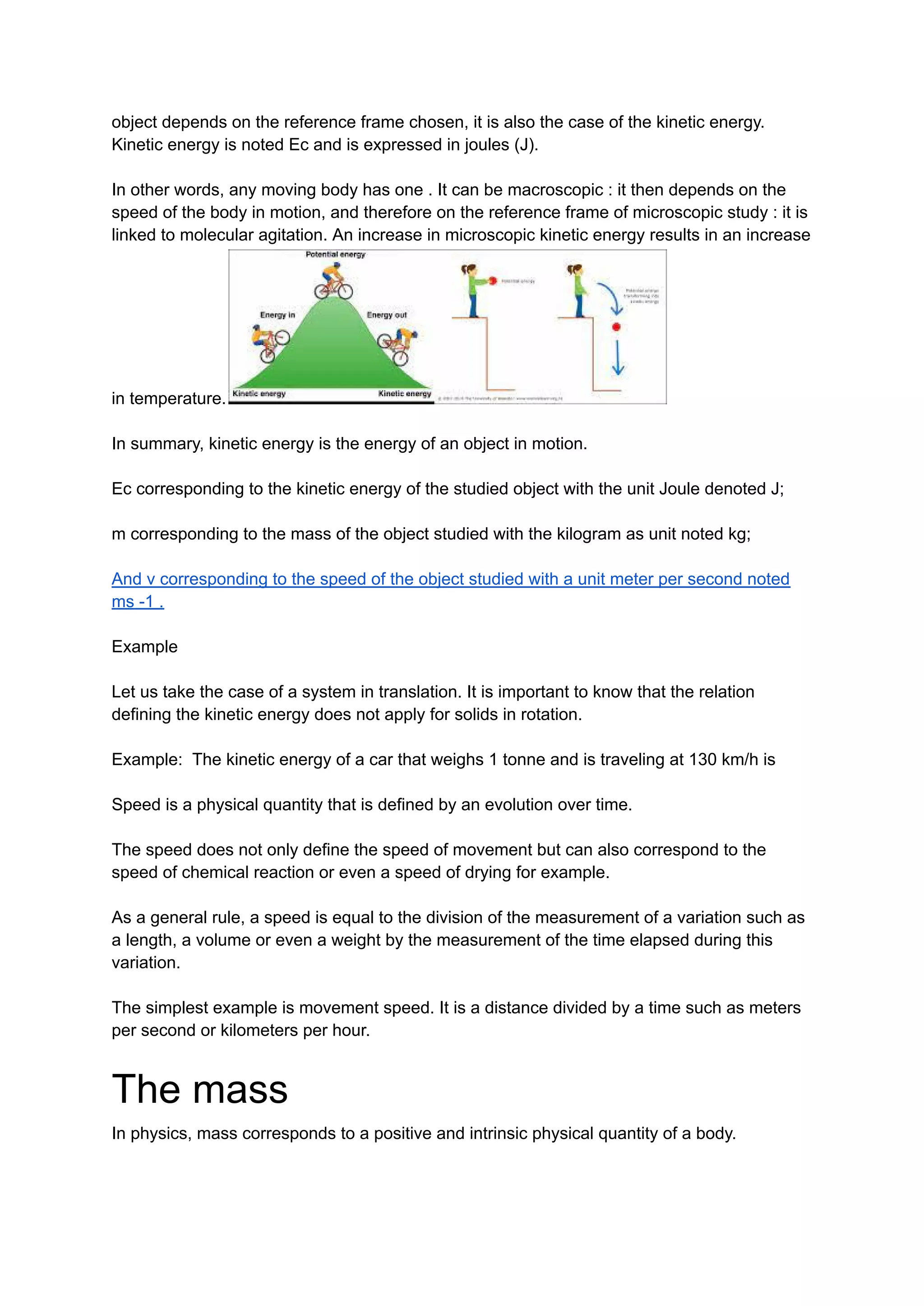 Kinetic energy and gravitational potential energy | PDF