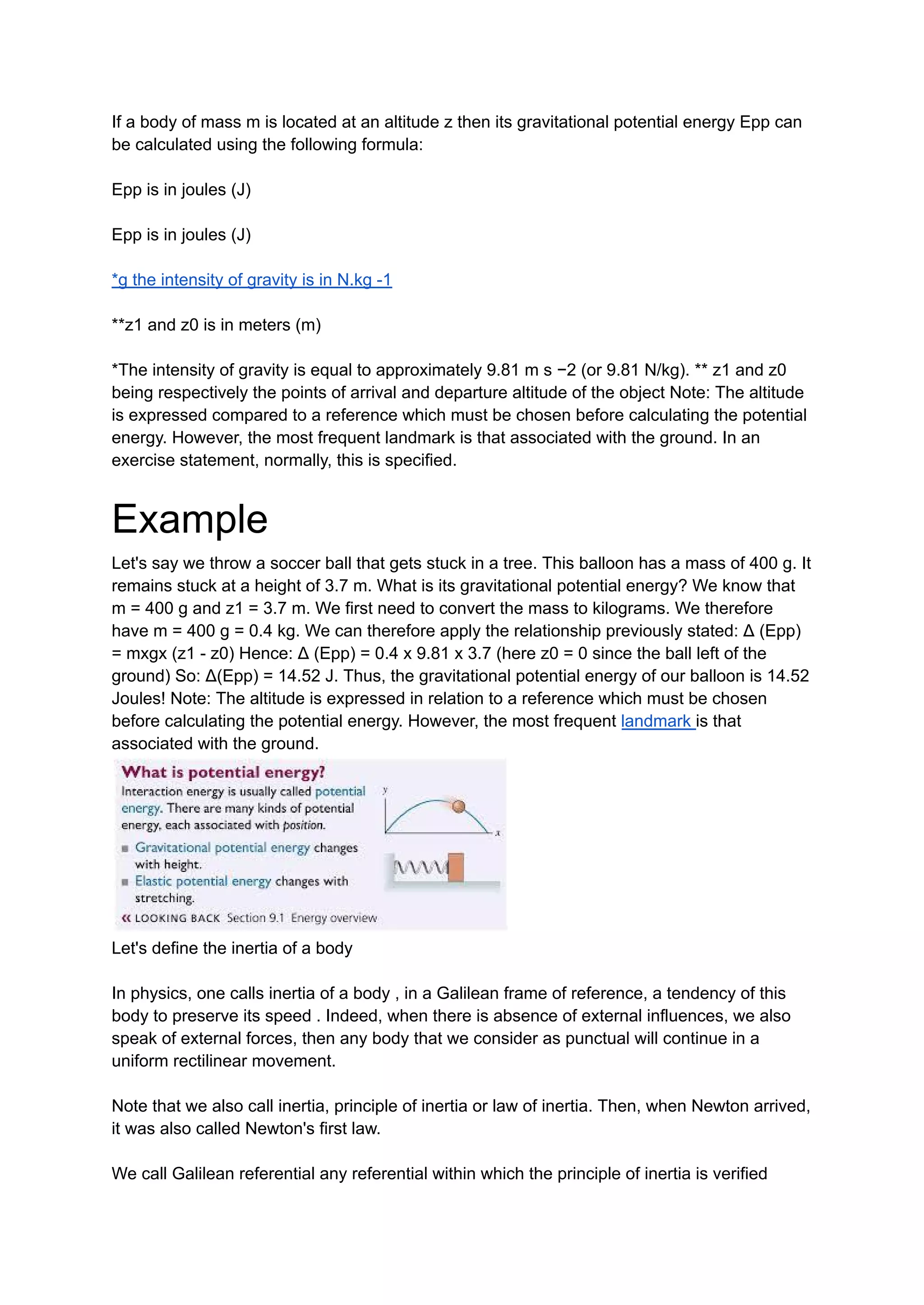 Kinetic energy and gravitational potential energy | PDF