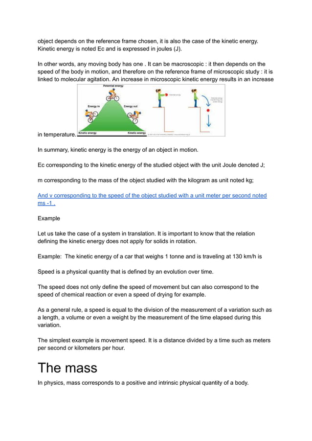 Kinetic energy and gravitational potential energy | PDF
