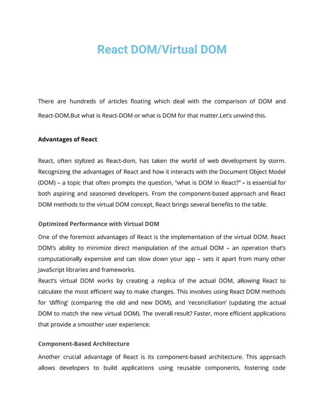 React DOM/Virtual DOM | PDF