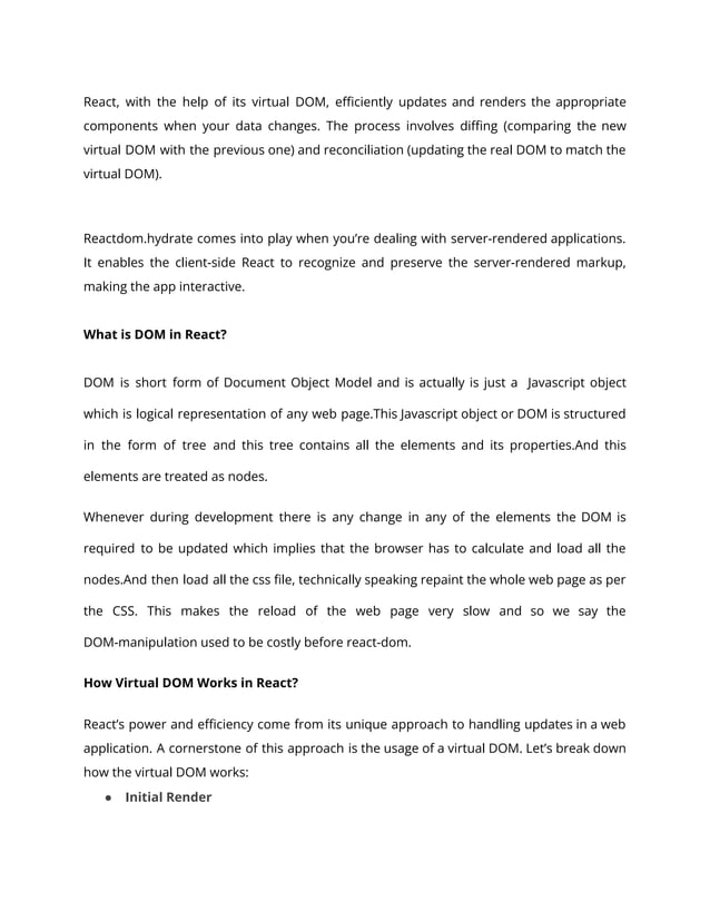 React DOM/Virtual DOM | PDF