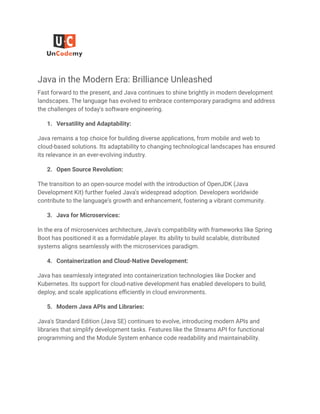 Java Unveiled: From Basics to Brilliance | PDF