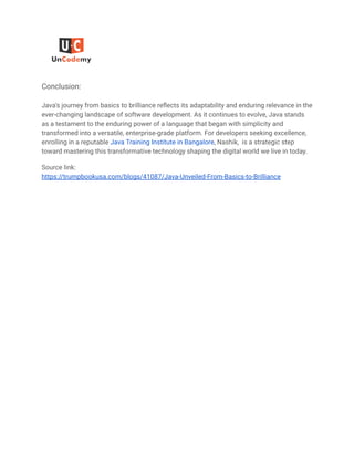 Java Unveiled: From Basics to Brilliance | PDF