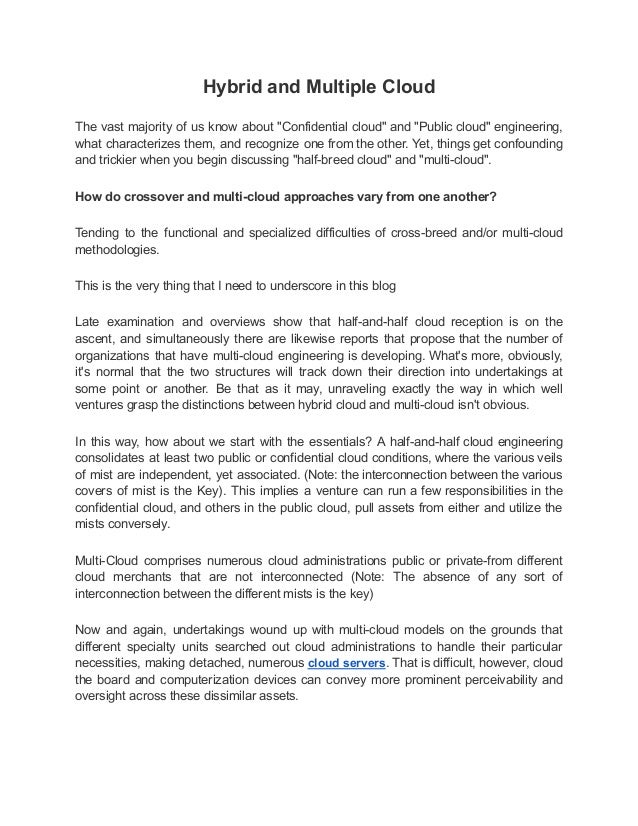 Hybrid and Multiple Cloud | PDF