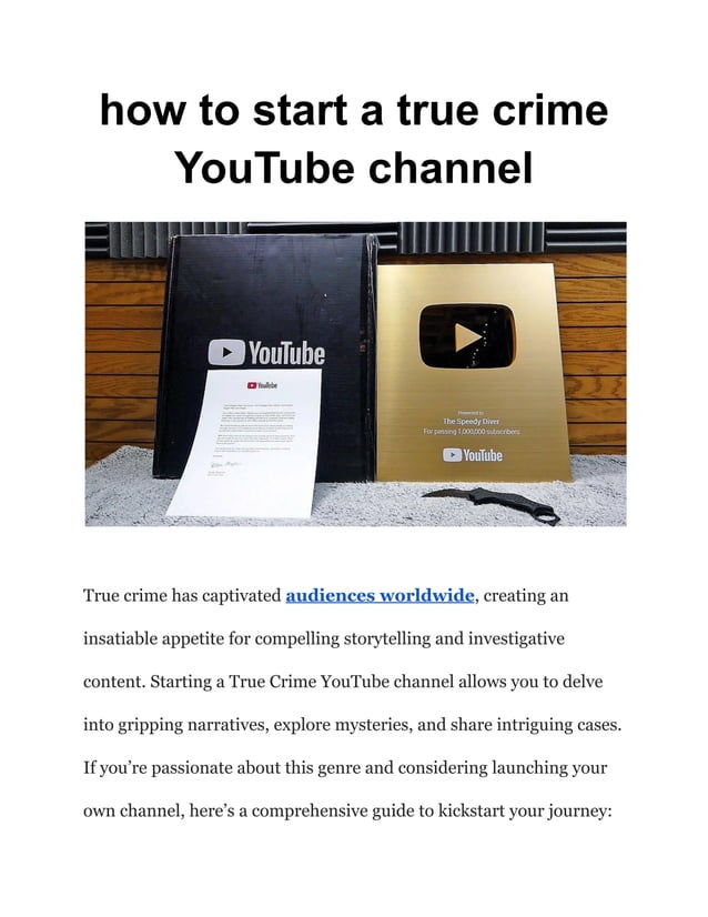 how to start a true crime YouTube channel | PDF | Crime & Harmful Acts ...