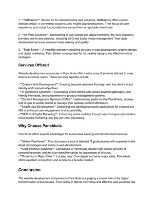 website development company in panchkula | PDF