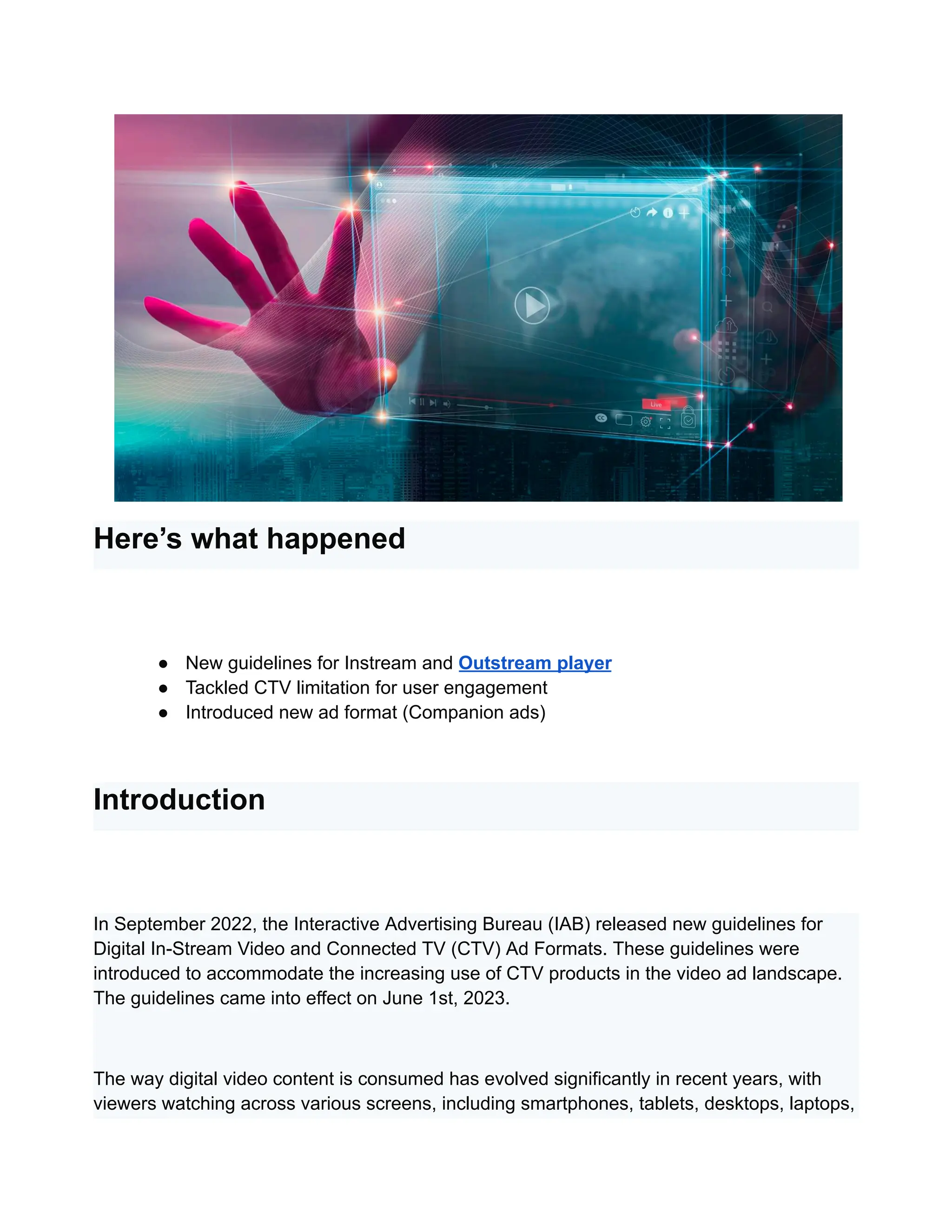 IAB’s New Guidelines for In-Stream, CTV, and Video Ad Formats | PDF