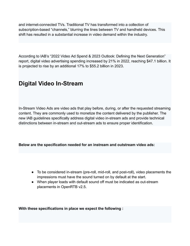 IAB’s New Guidelines for In-Stream, CTV, and Video Ad Formats | PDF
